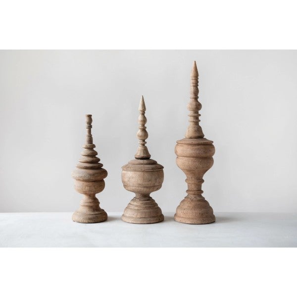 Natural Mango Wood Finials | Thistle & Ivory
